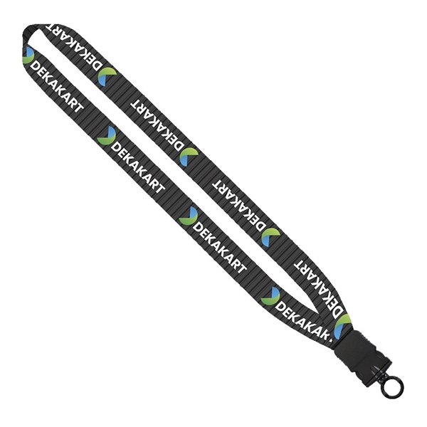 1" Dye-Sublimated Lanyard with Plastic Snap-Buckle Release and Plastic ...