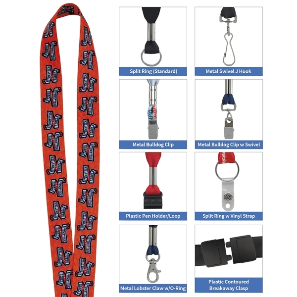 Promotional 1" 'Fine Print' Lanyard