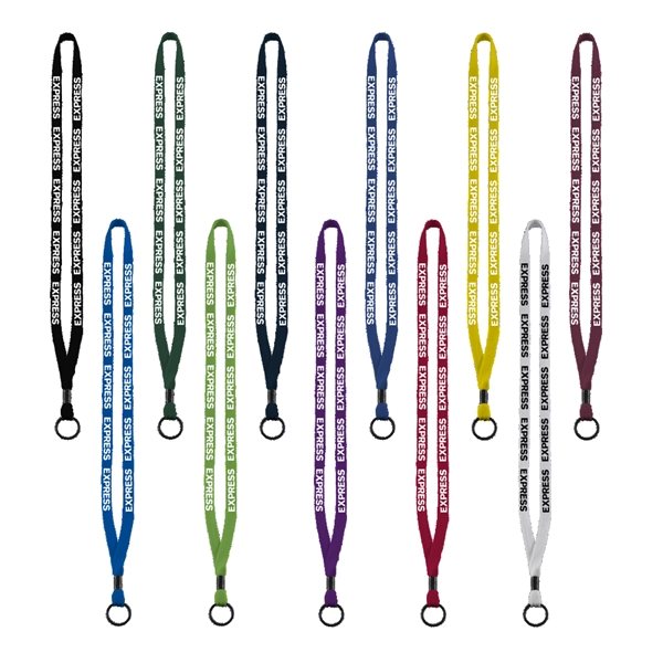 Promotional 1/2" Cotton Lanyard with Metal Crimp & Split-Ring