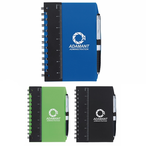 Good Value™ 5” x 7” Ruler Notebook with Flags and Stylus Pen