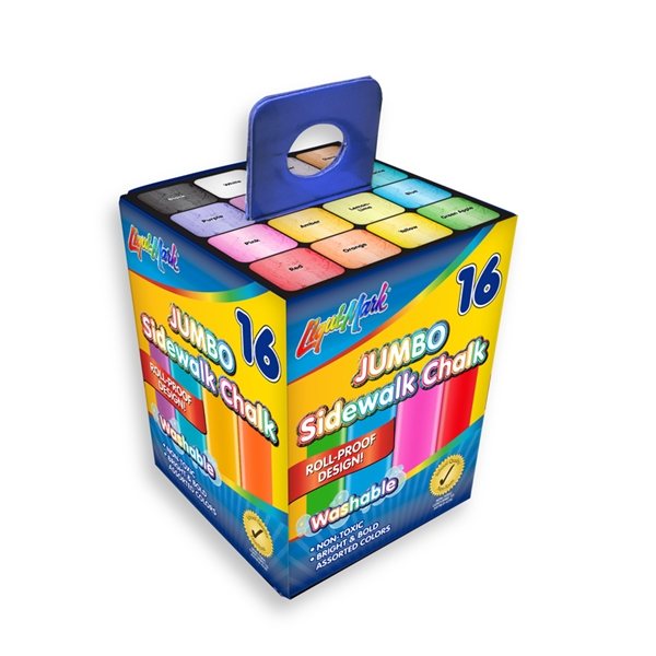 Promotional 16pk Jumbo Sidewalk Chalk / Box Set - Assorted Colors