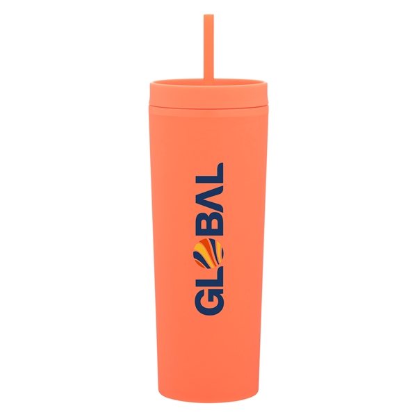 Promotional 17 oz Dash Acrylic Tumbler With Straw Matte Buzzer