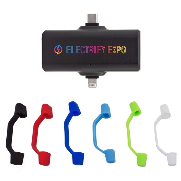 Promotional 1800 mAh Power Bank with 2 Built-In Connectors