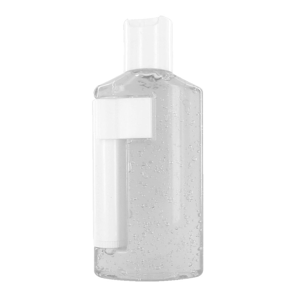 2 oz Duo Bottle with Clear Gel Sanitizer and SPF 15 Lip Balm in White Tube