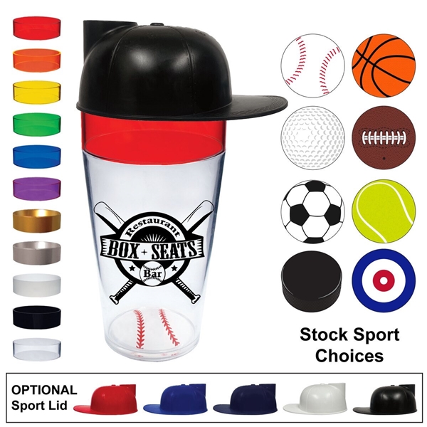 Promotional 20 oz Sports Themed Colored Rim Cup