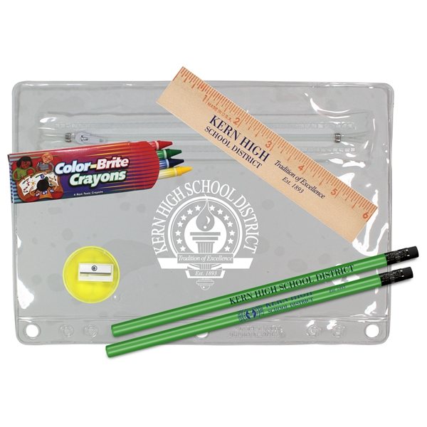 Promotional Premium Translucent School Kit (Includes Crayons)