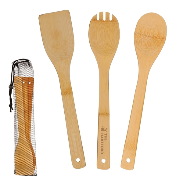 Promotional 3 Piece Bamboo Cooking Utensil Set