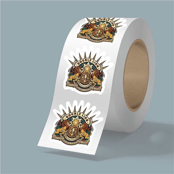 Promotional 3" x 3" BOPP stickers on roll - 3.5mil