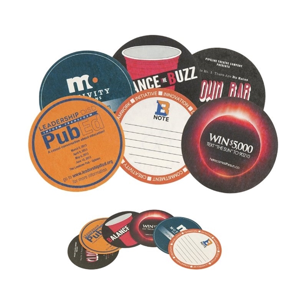 3.5" Circle Light Weight (12 pt) Pulpboard Coaster w/ 4 Color Process ...