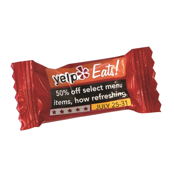 Promotional 4 Color Process Jumbo Wrapped Cinnamon Mints