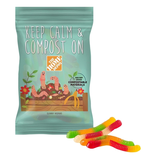 4 oz ECO-Digibag, Compostable & Full Color, Gummy Worms