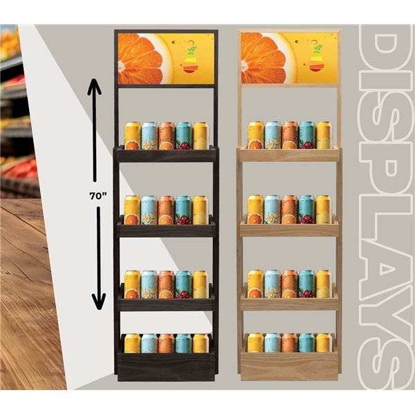 Promotional 4-Shelf Wood Display Stand