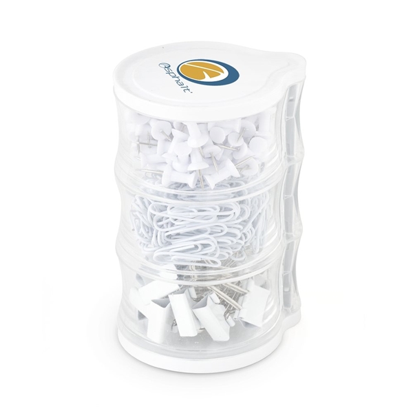 Promotional Tower of Clips and Push Pins