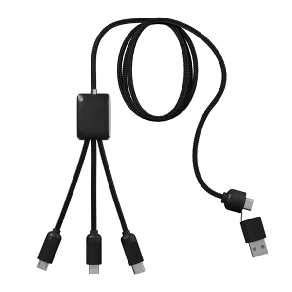 Promotional 5-in-1 Charging Cable With Light-Up Logo