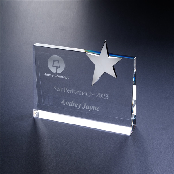 Promotional 5" x 7" Star Wedge Award