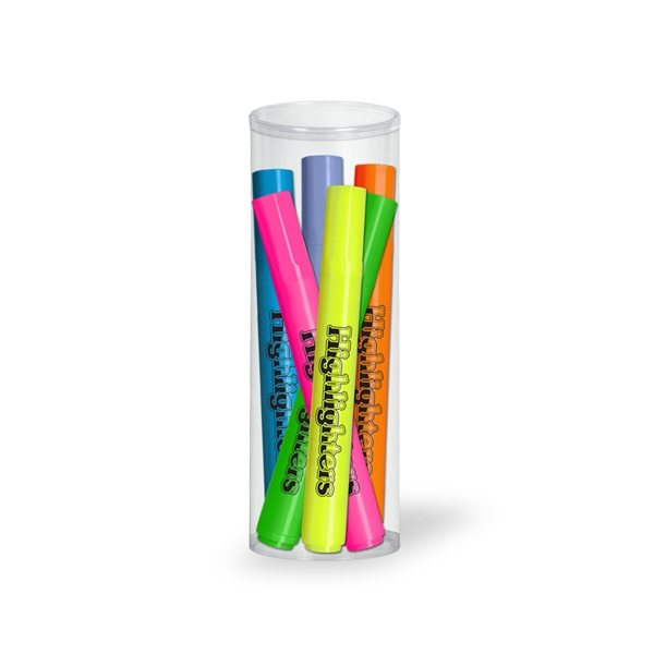 Broadline Fluorescent Highlighters 6 Pack Tube Set - USA Made