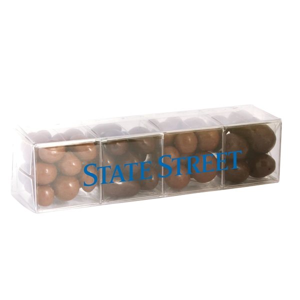 Promotional 4 Cube Acetate Gift Box With Chocolate Covered Treats