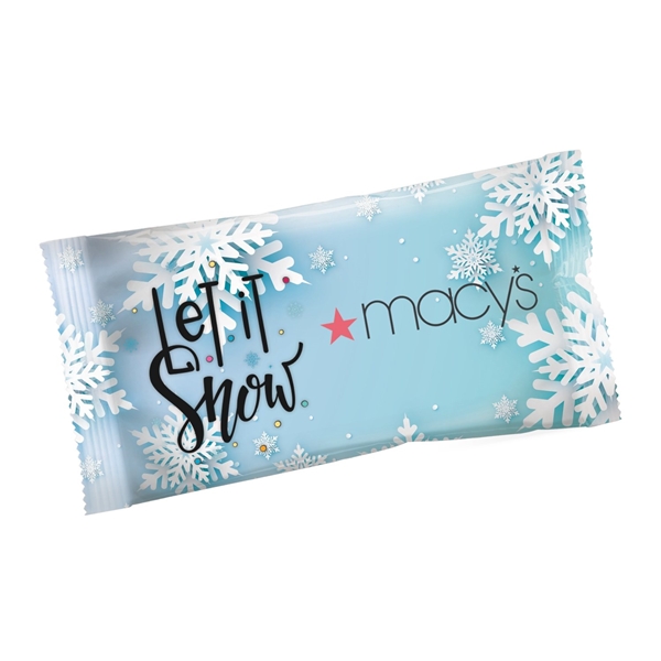 Promotional .75 oz Full Color Wrapped Peppermint Bark Snowflake