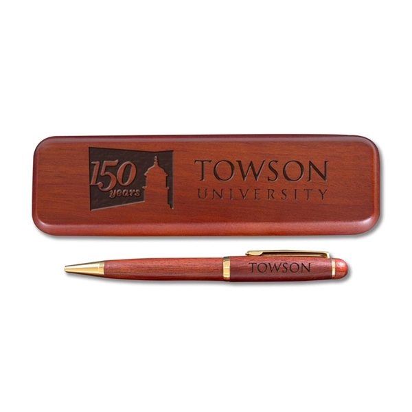 Promotional Rosewood Pen Set - 6.5"x1.75" Rectangle