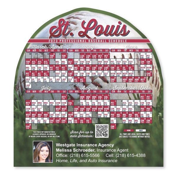 Promotional Baseball Themed Schedule Magnet