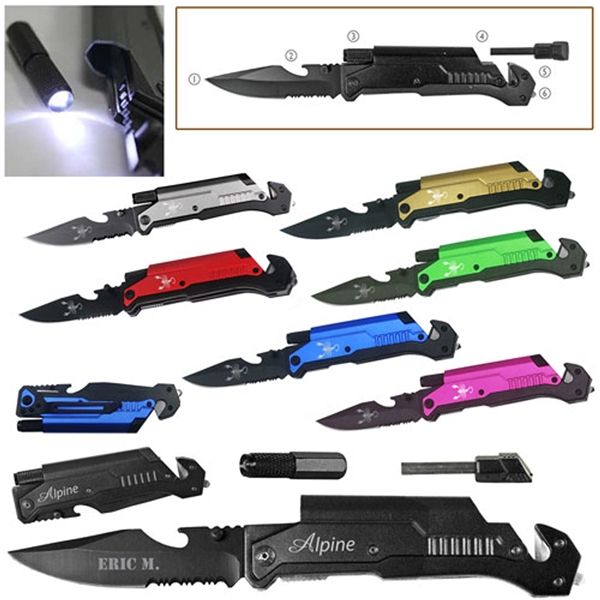 Promotional 6-In-1 Multi-Function Emergency Rescue Knife