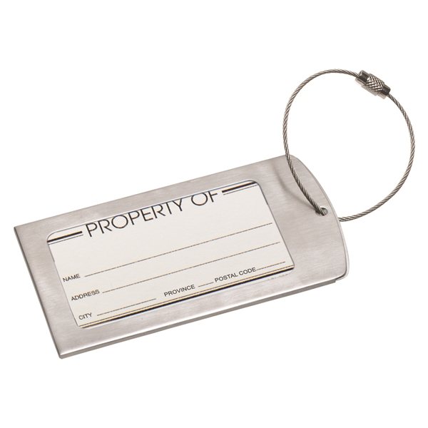 Promotional "PRESTIGE" Brushed Metal Luggage Bag Tag