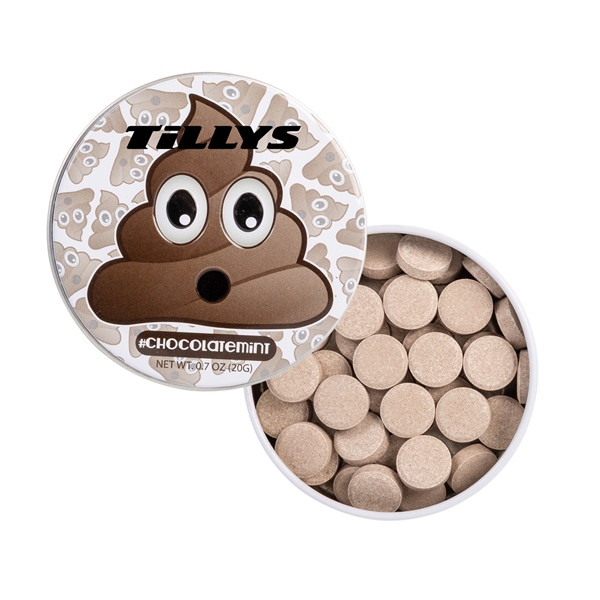 Promotional Poop Emojy Tin with Chocolate Mints