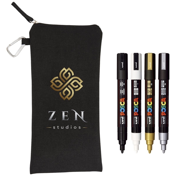Promotional POSCA 4 Piece Metallic Marker Set with Bag