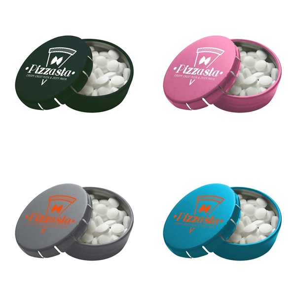 Mini Tek Klick Mint Poptop Tin - Logo Imprinted Candy