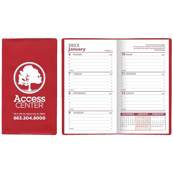 Promotional Standard Vinyl Weekly Pocket Planner Without Map