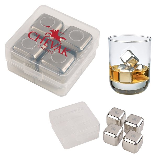 Promotional Stainless Steel Ice Cubes In Case