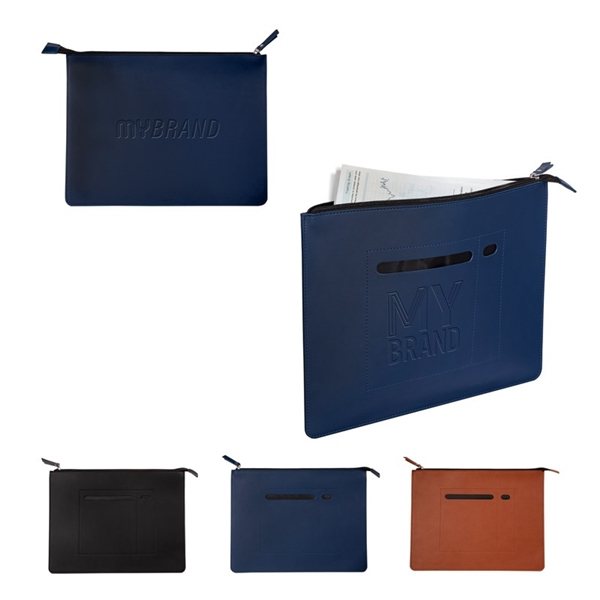 Promotional Prime Line Italian Thermo PU Zip File Folder