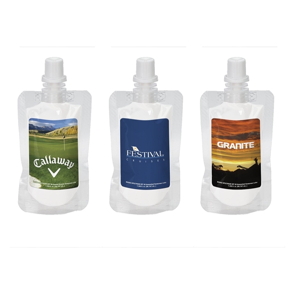 Promotional 1 oz SPF 30 Sunscreen Squeeze Pouch