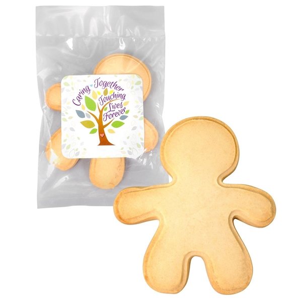 Promotional Teamwork Shortbread Cookie With Full Color Label