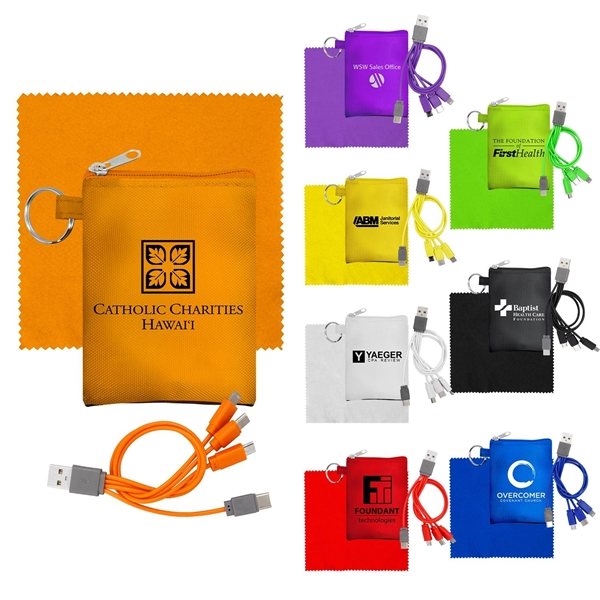 Promotional Tall Stretchy Clean & Charge Tech Kit