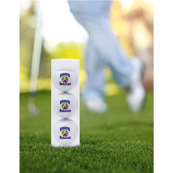 Promotional Golf Balls 3-Pack In Clear Tube