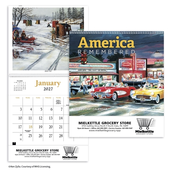 Promotional HotLine® Products America Remembered Pocket Calendar