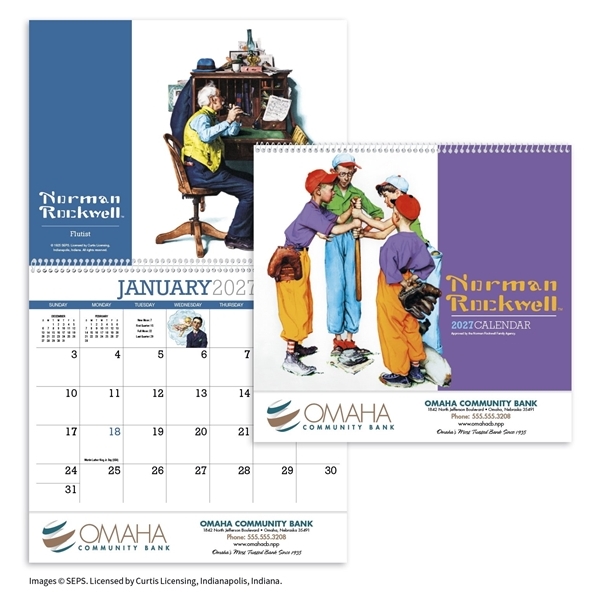 HotLine® Products Norman Rockwell Appointment Calendar - Spiral