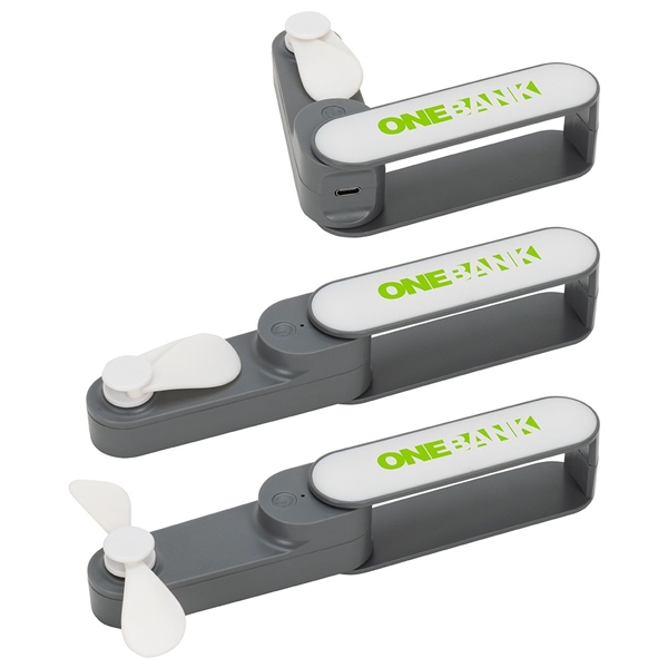 Promotional Gale Rechargeable Fan with Swivel Handle