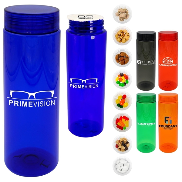 Promotional Clear View 24 oz Colorful Snack Bottle