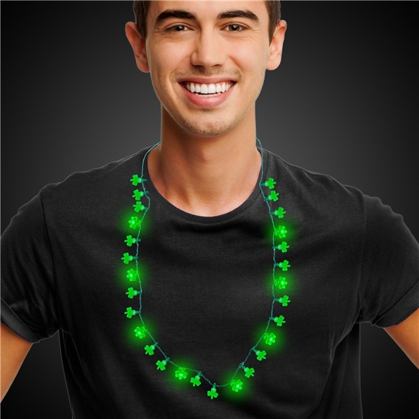 Promotional Shamrock Light Up Necklace