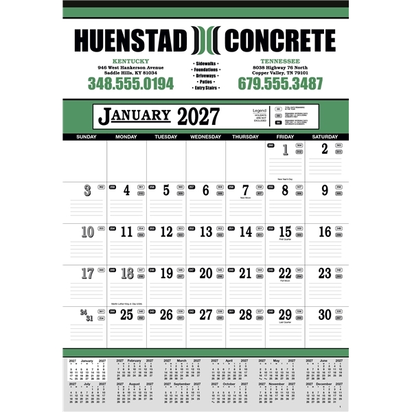 Promotional Skinner & Kennedy® Contractor's 13-Sheet Calendar