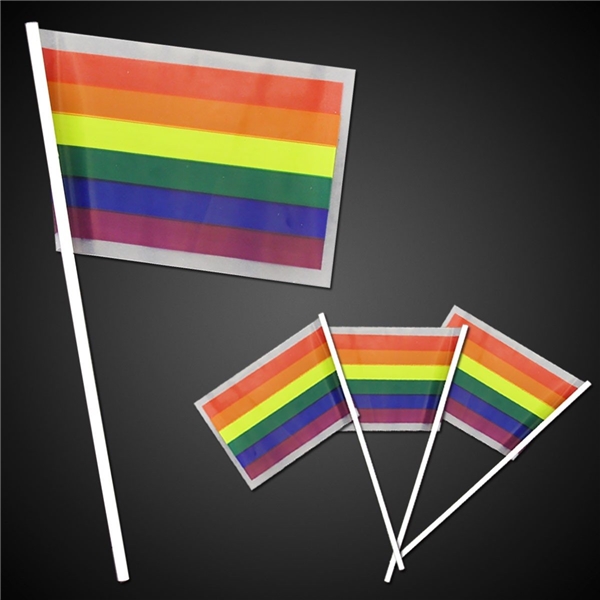 Promotional Rainbow Plastic Flags- 4" x 6"