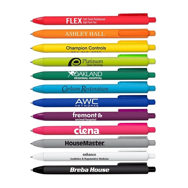 Promotional FLEX Soft Touch Rubberized Ball Point Pen