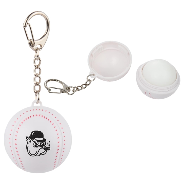 Promotional Baseball SPF15 Lip Balm Keychain