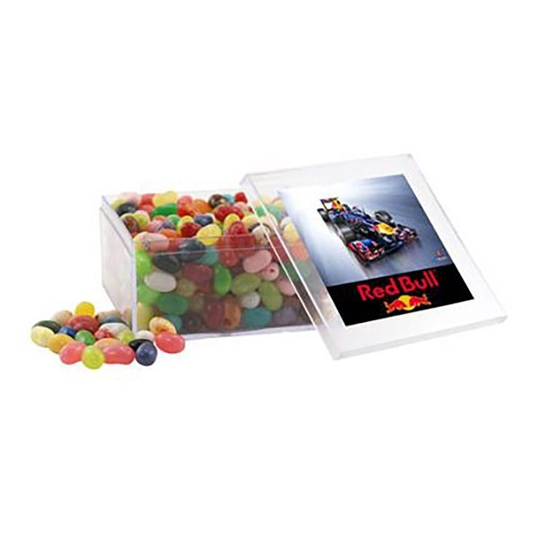 Promotional Large Square Acrylic Candy Box with Jelly Belly