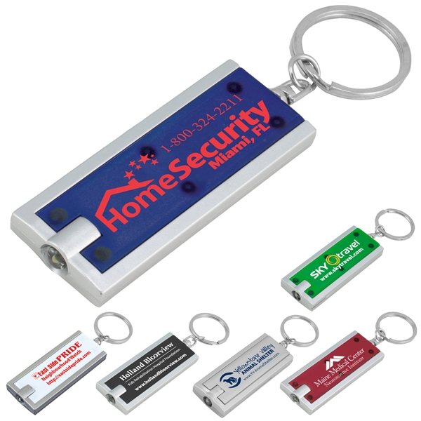 Promotional Slim Keychain Light with Bright White LED