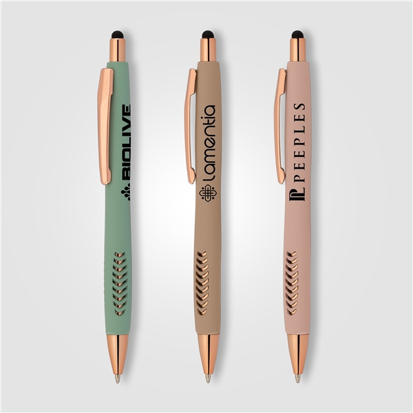 Avalon Softy Rose Gold Designer Pen w/ Stylus Pad Print