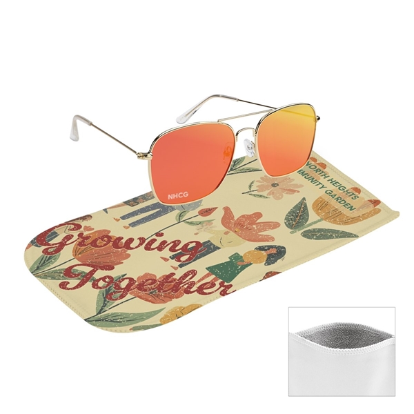Aviator Sunglasses With rPET Microfiber Sunglass Pouch