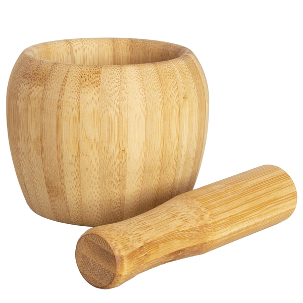 Promotional Bamboo Mortar And Pestle Set